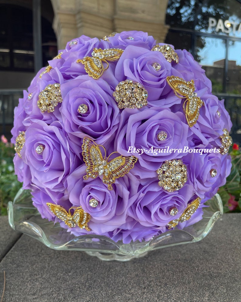 Lilac Quinceañera Bouquet Butterfly Theme Lilac Quince - Etsy