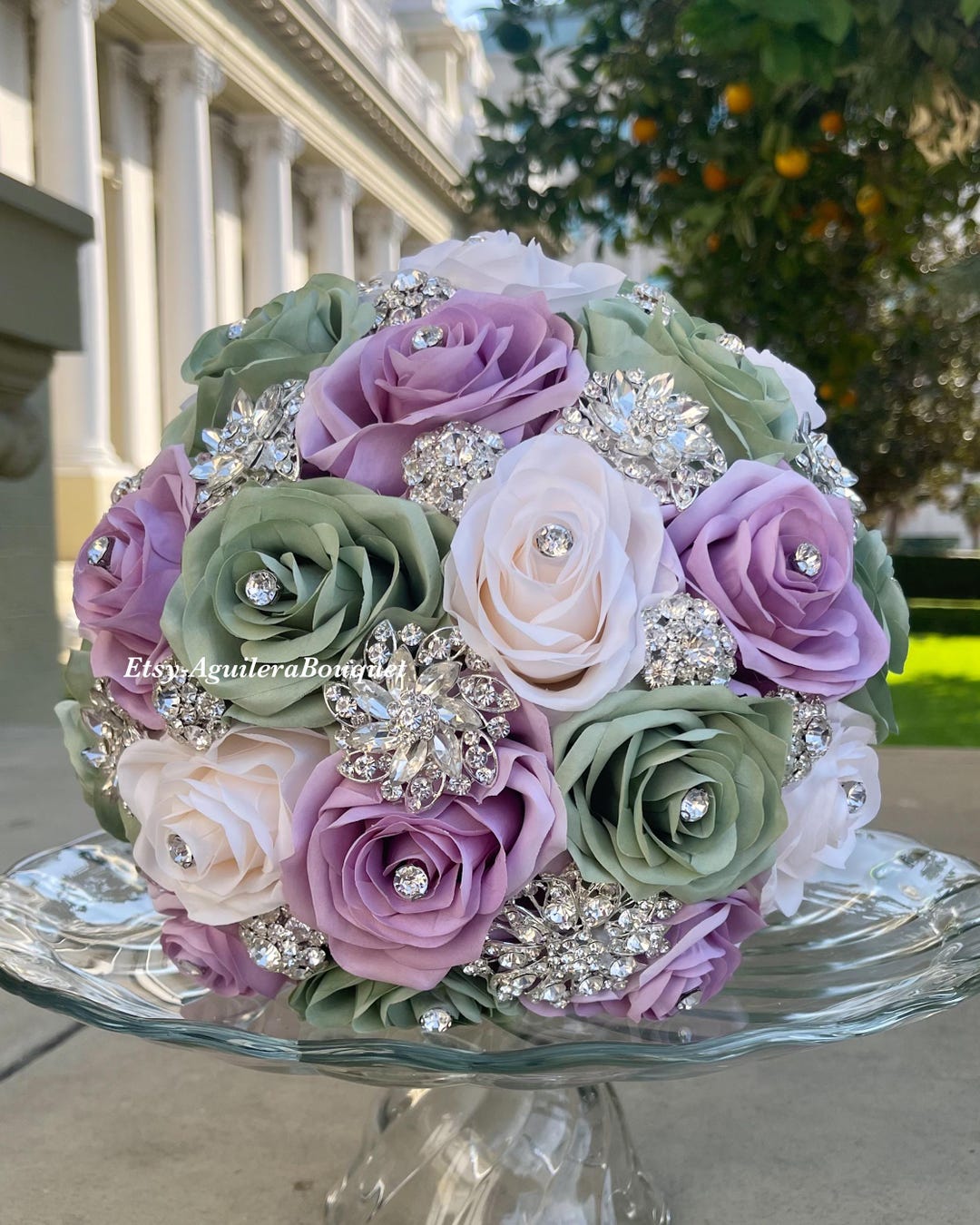 Sage Quince Bouquet Sage Bouquet Enchanted Forest Quinceanera Bouquet ...