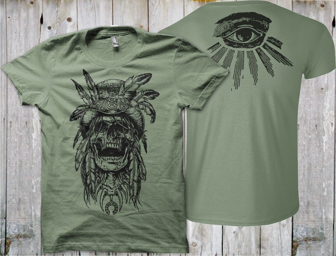 VOODOO Skull Baron Samedi All Seeing EYE Front and Back Print T-shirt ...