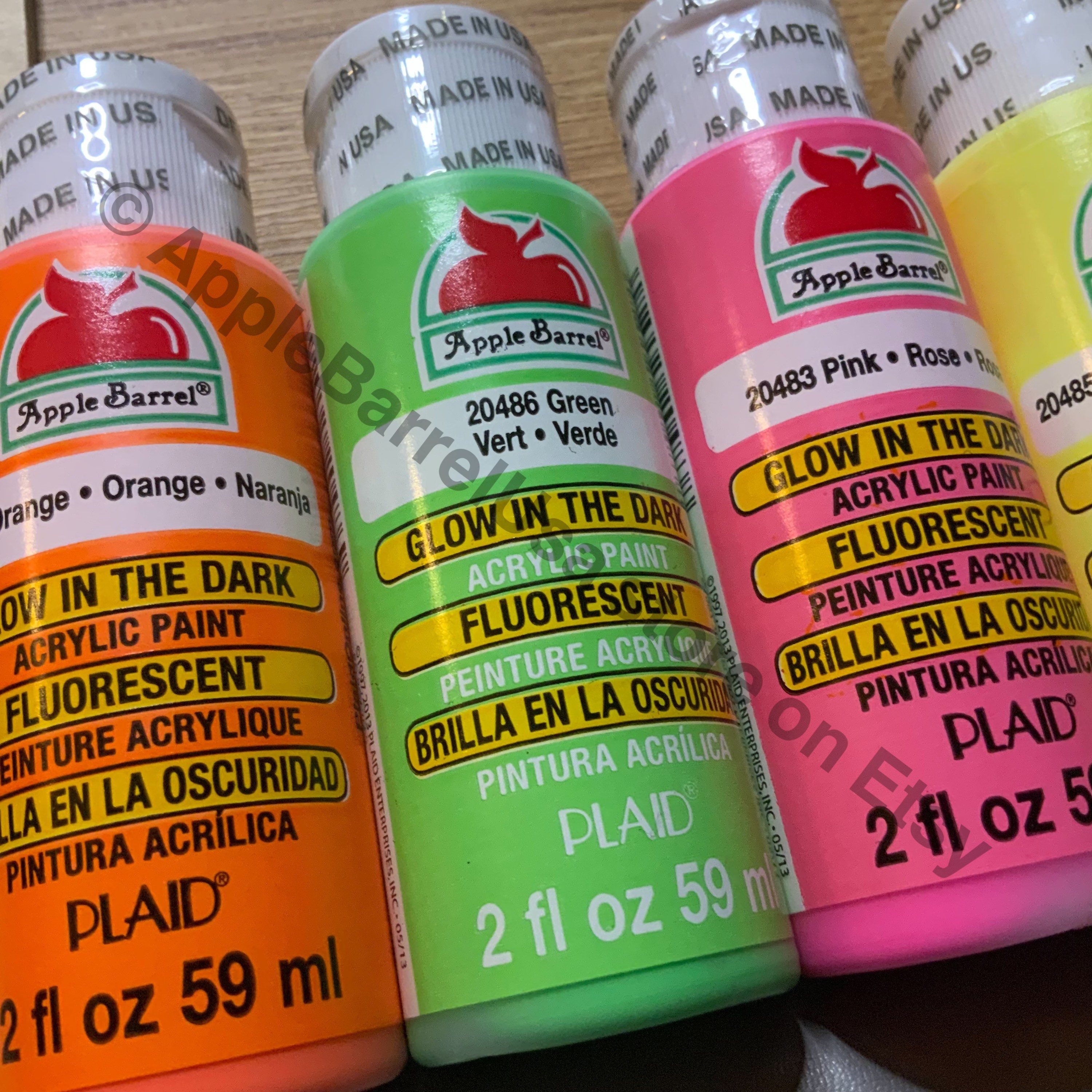 Apple Barrel ® Glow-In-The-Dark 2 oz Acrylic Paint. Buy more & | Etsy