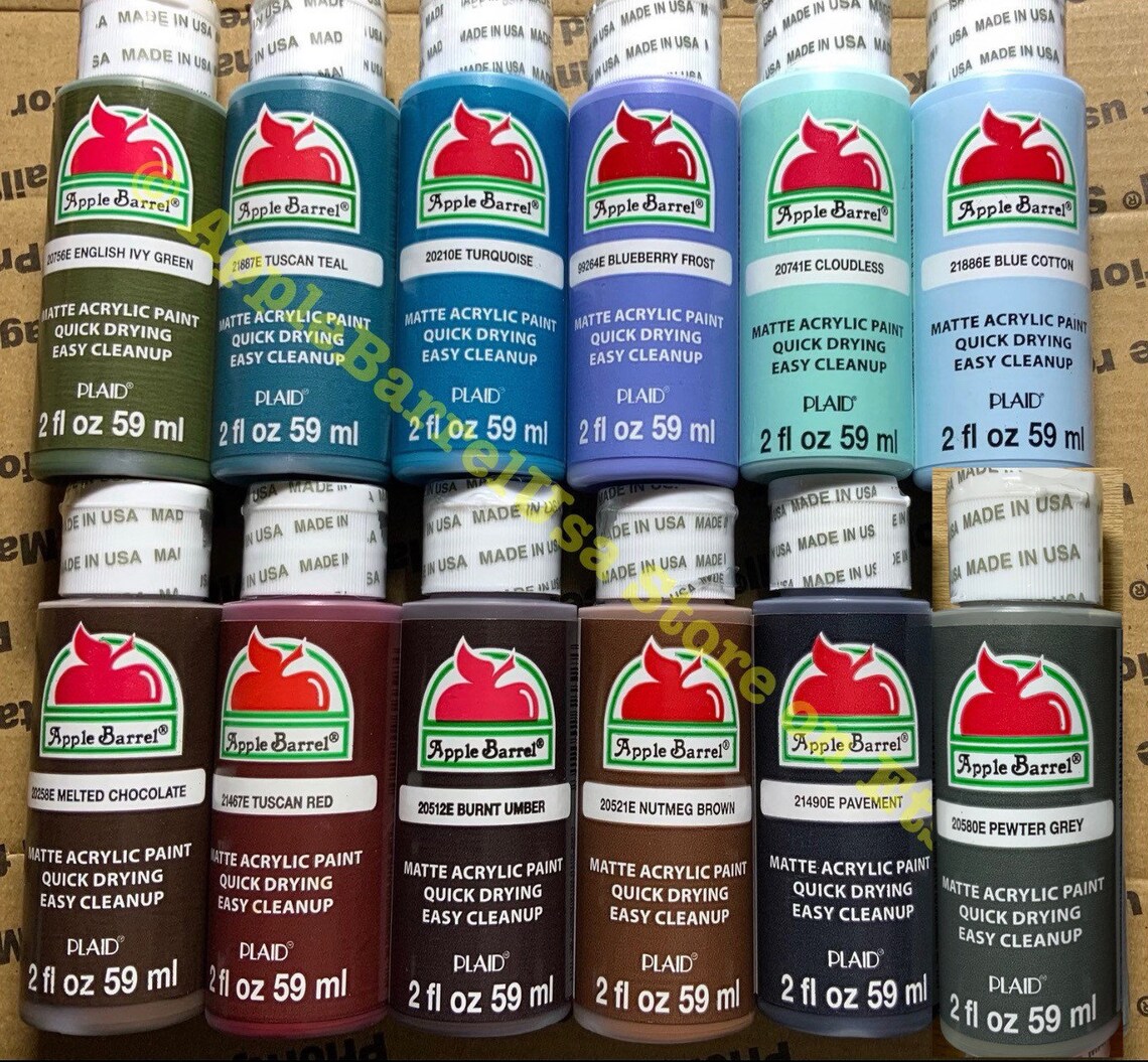 Apple Barrel 12 Pack Fall Colors Set 2. Acrylic Paint Value | Etsy
