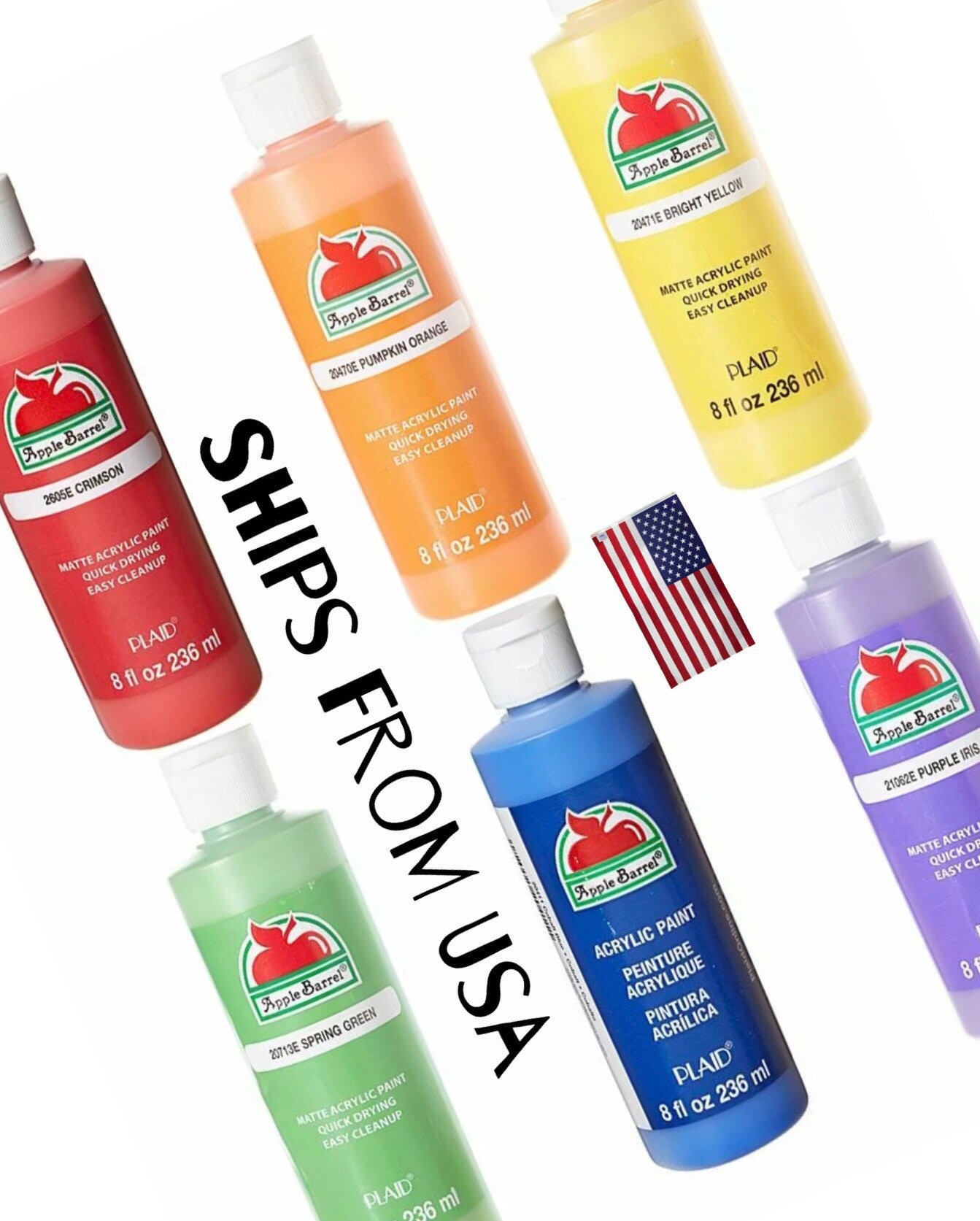 Apple Barrel Acrylic MATTE Paint. 8 Fl Oz Bottles. Many Colors - Etsy