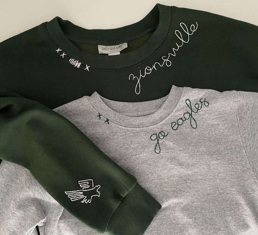 Sports Team Custom Hand Embroidered Sweatshirts - Etsy