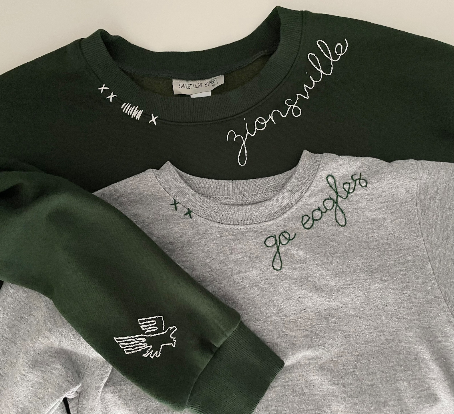 Sports Team Custom Hand Embroidered Sweatshirts - Etsy
