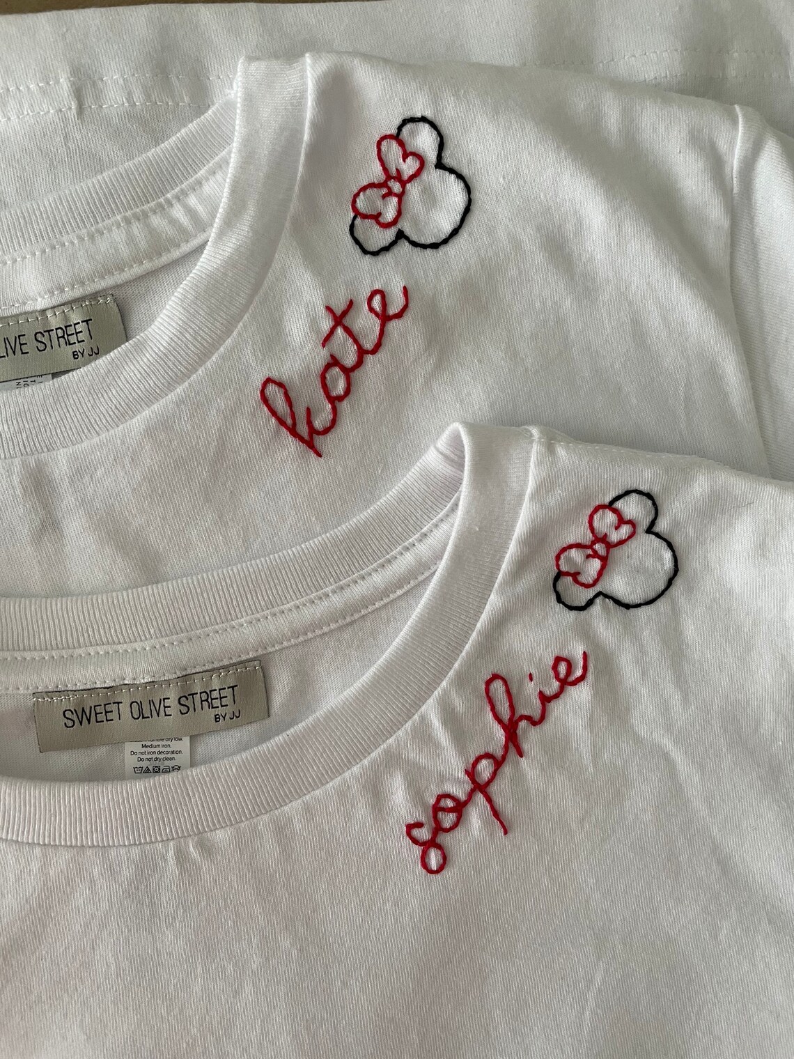 Hand Embroidered Collar Design Minnie and Mickey Mouse Custom Name ...