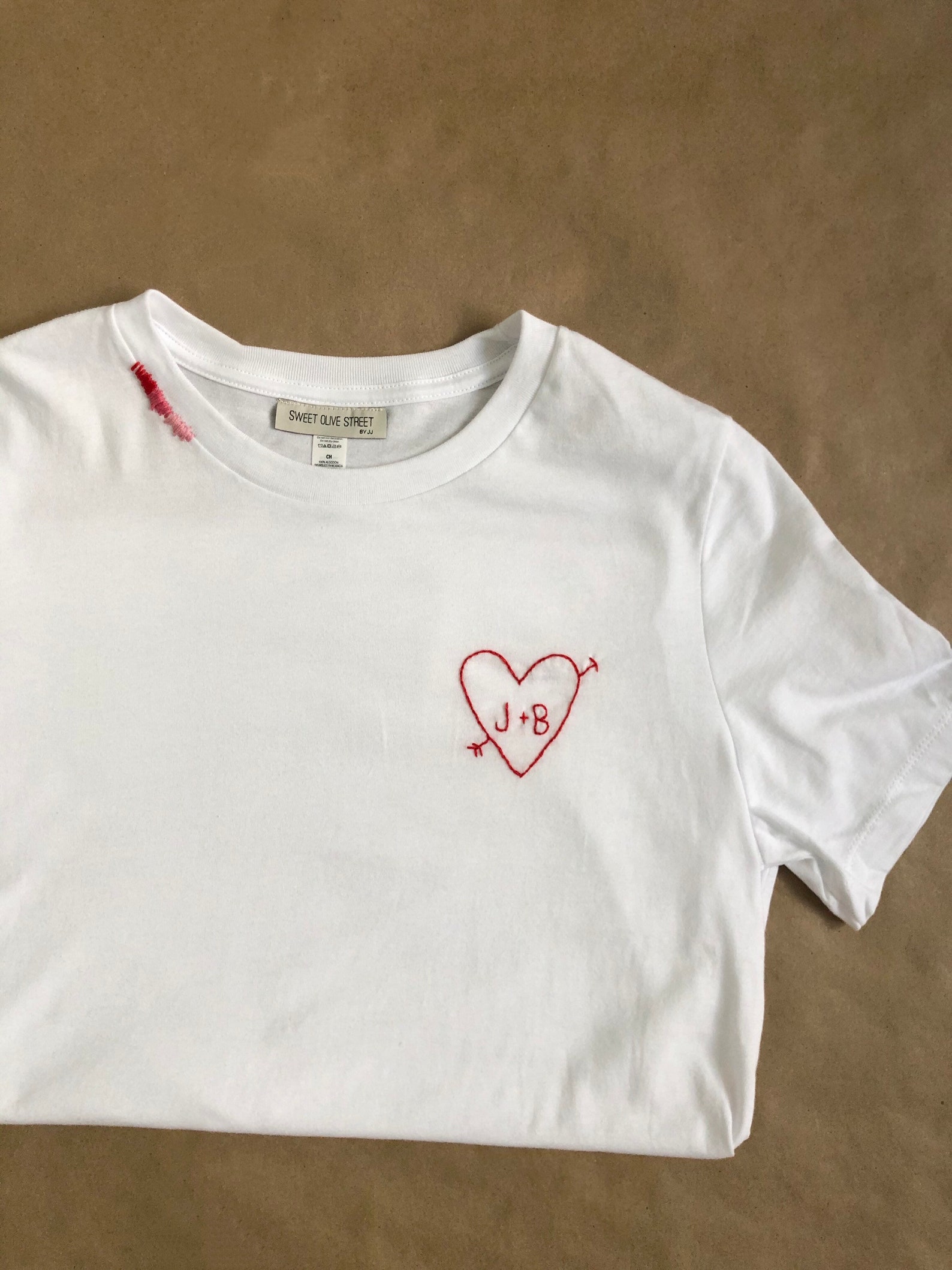 In Love Heart Initial Tee Valentine Anniversary Hand - Etsy