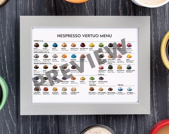 Nespresso Vertuo Line Capsules Menu - Digital Menu - Wall Art ...