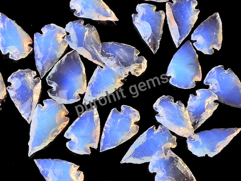 Opalite Arrowhead Crystal Healing Stone Crescent Arrowhead Shape ...