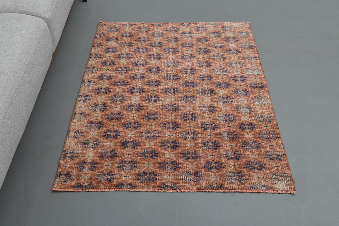 3'1x4, Vintage Medium Rug, Wool Rug, Entryway Rug, Kids Room Rug, Faded ...
