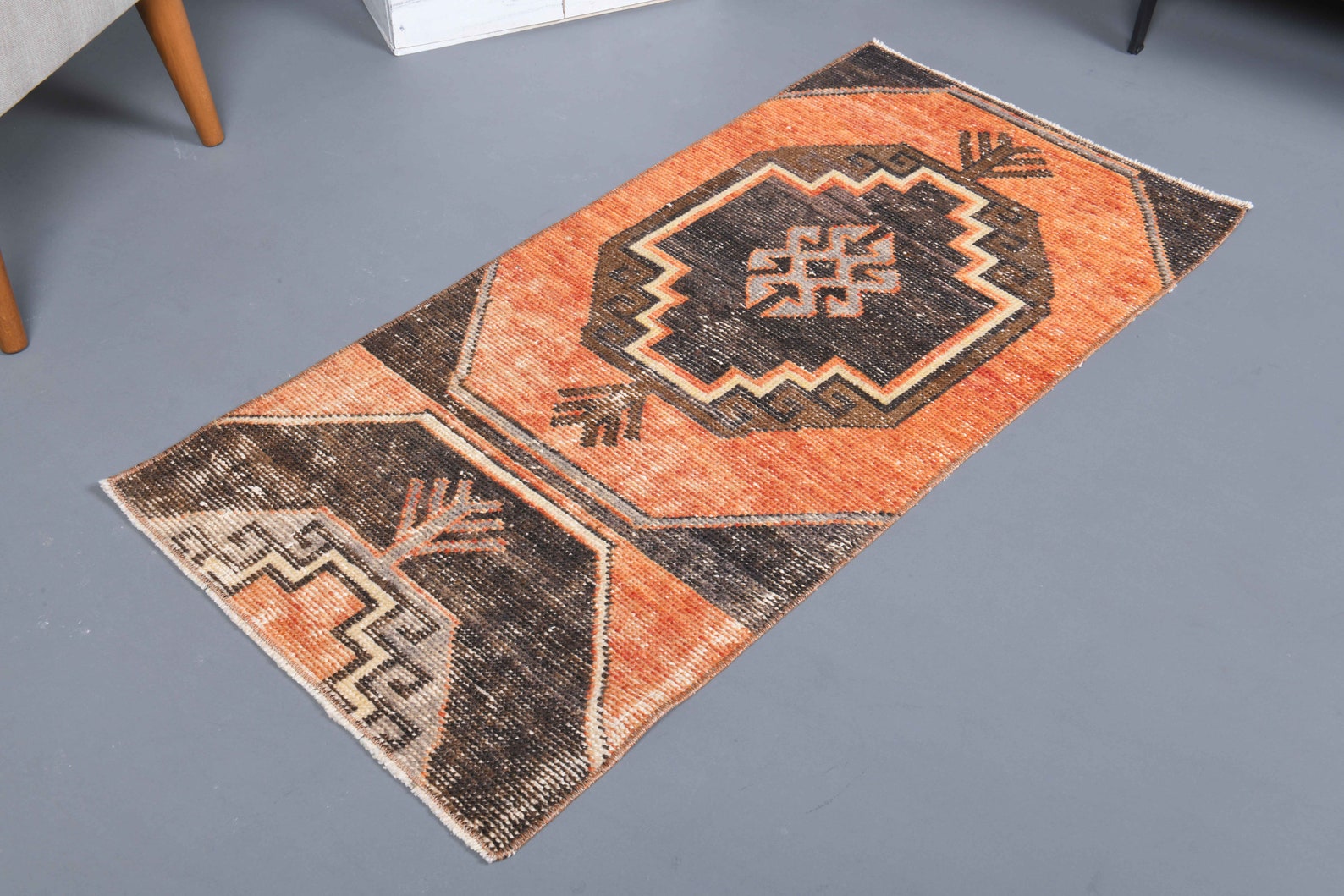 1'9 X 3'8 Ft Turkish Door Mat, Handmade Wool Bath Mat, Small Rug ...