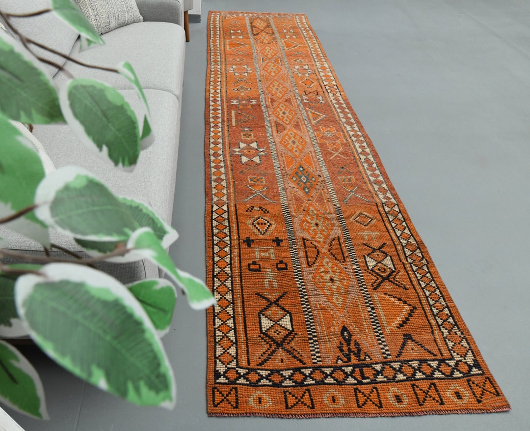 3'0 X 12'0 Ft Vintage Runner Rug, Hallway Rug, Hand Knotted Rug ...