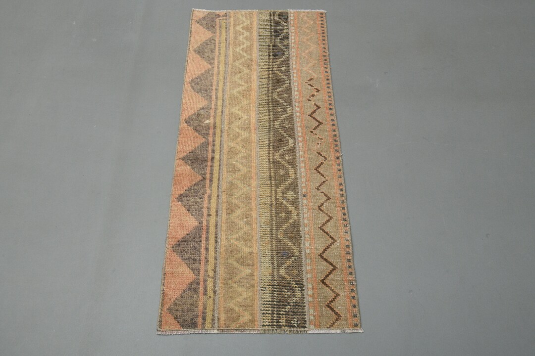 2x4 Ft Vintage Welcome Mat, Door Mat, Bath Mat, Handmade Wool Small Rug ...