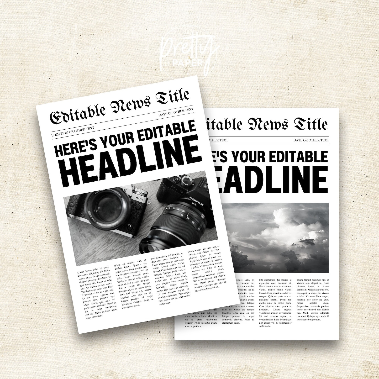 Newspaper Announcement, Headline News, Editable Print Template (A4 ...