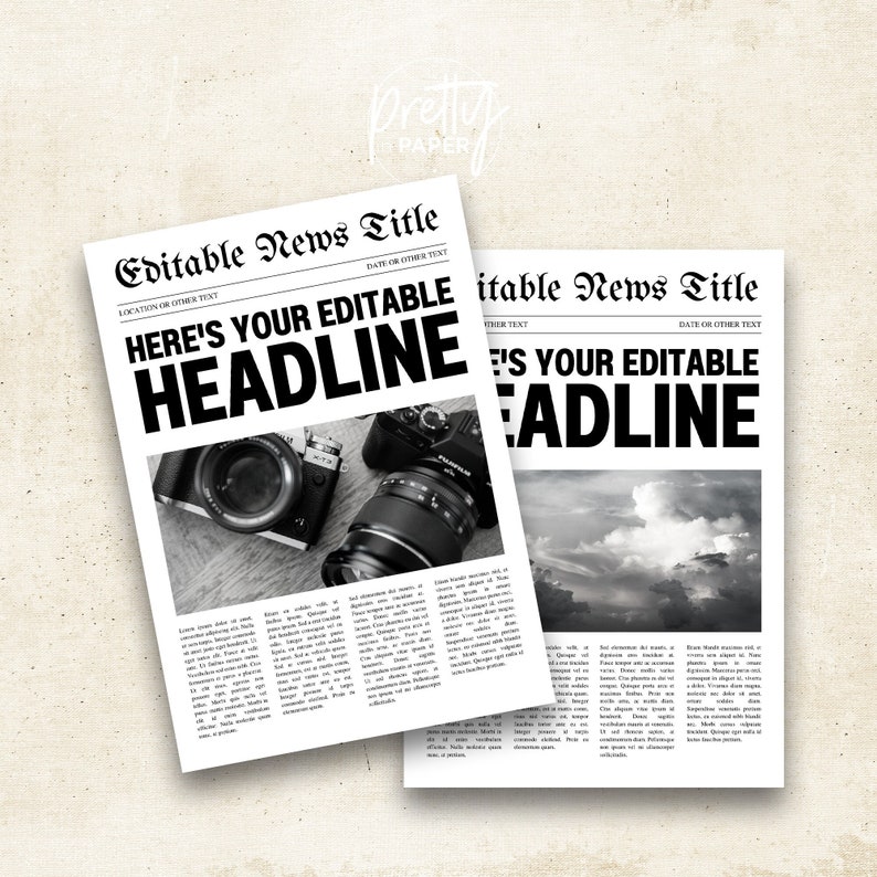 Newspaper Announcement, Headline News, Editable Print Template (A4 ...