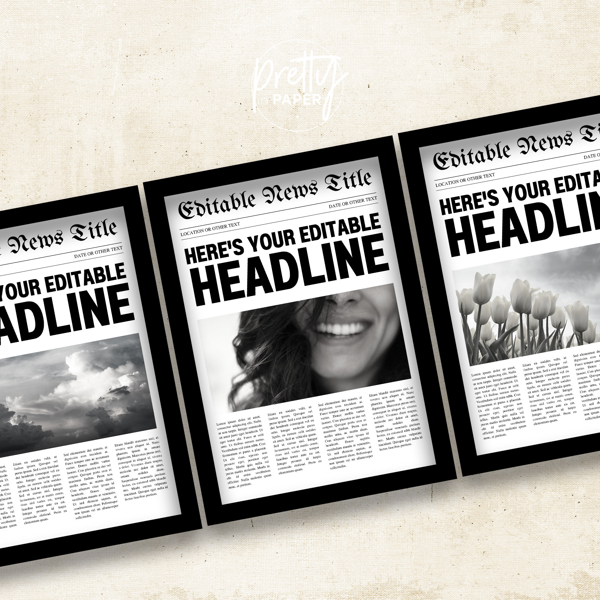 Newspaper Announcement, Headline News, Editable Print Template (A4 ...