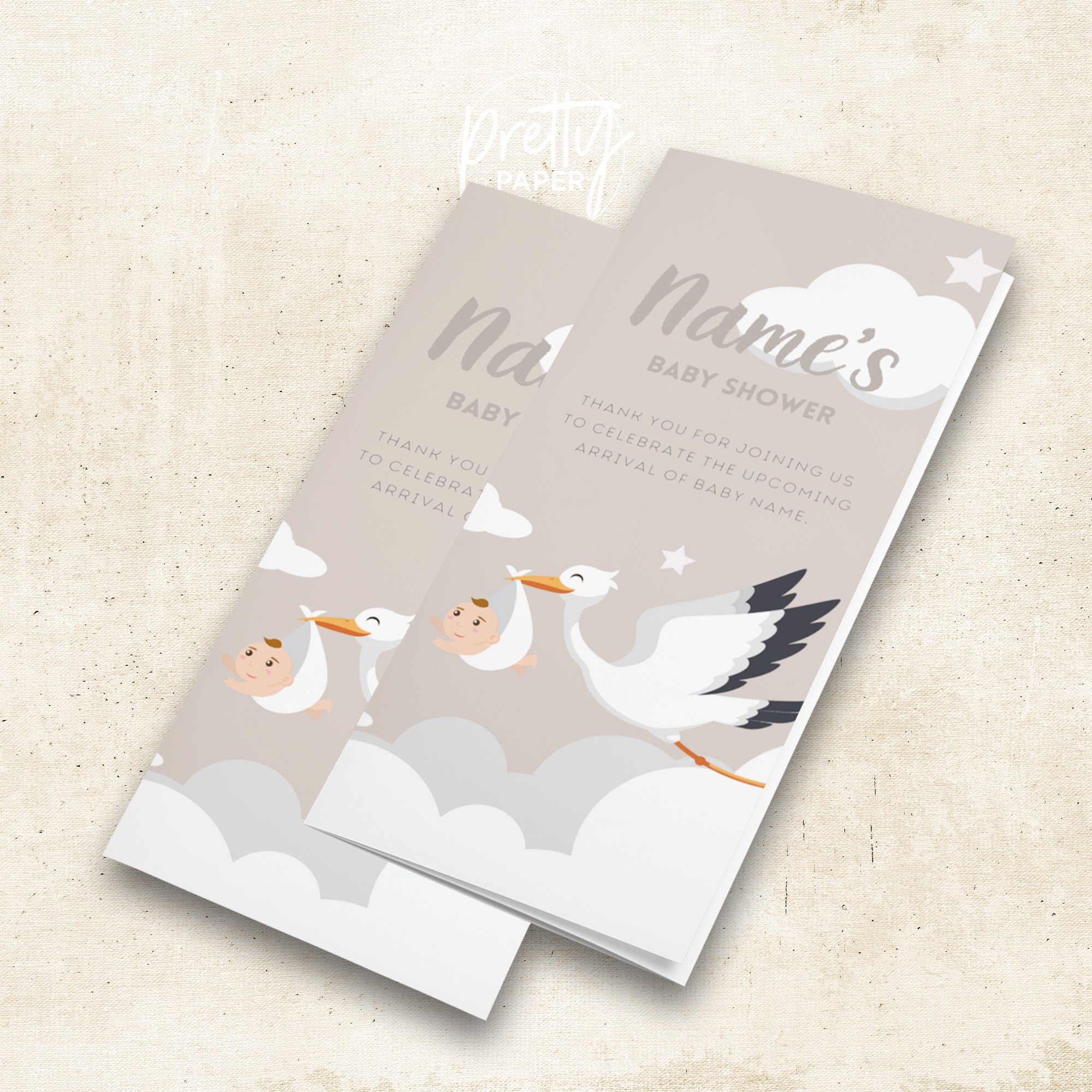 Baby Shower Games Handout Leaflet in Neutral Beige (tri-fold A4 ...