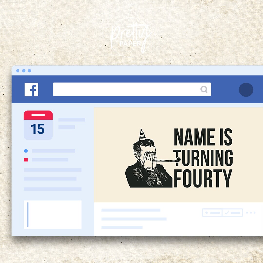 Grumpy Old Man 40th Birthday Facebook Event Cover (editable Template ...