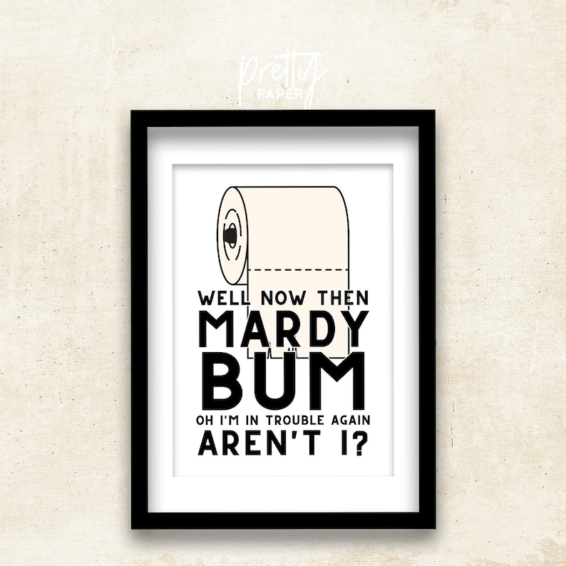 Arctic Monkeys Mardy Bum Song Lyric Print, Bathroom Powder Room Toilet ...