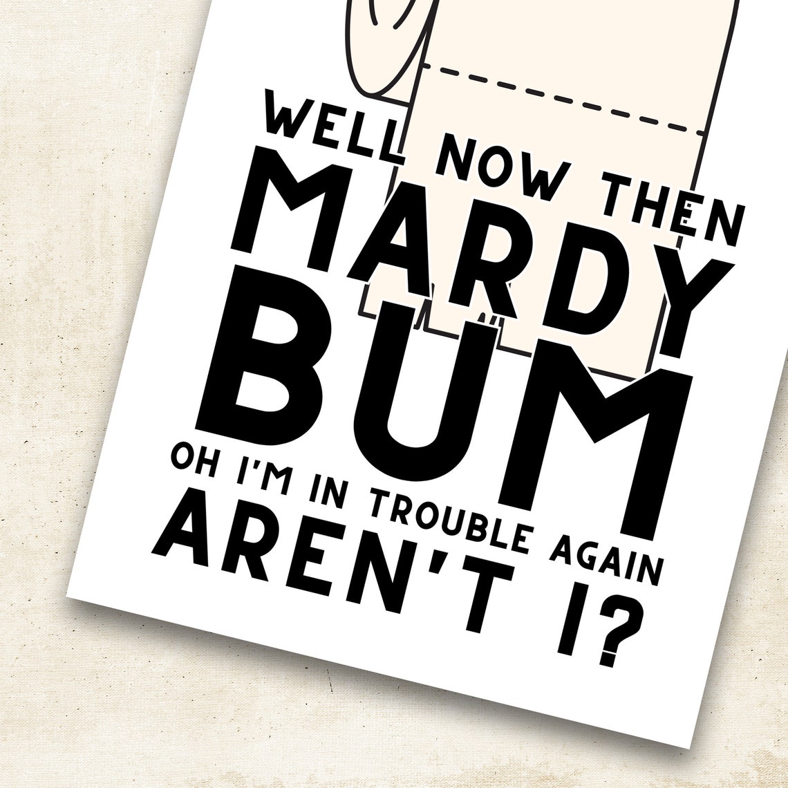 Arctic Monkeys Mardy Bum Song Lyric Print, Bathroom Powder Room Toilet ...