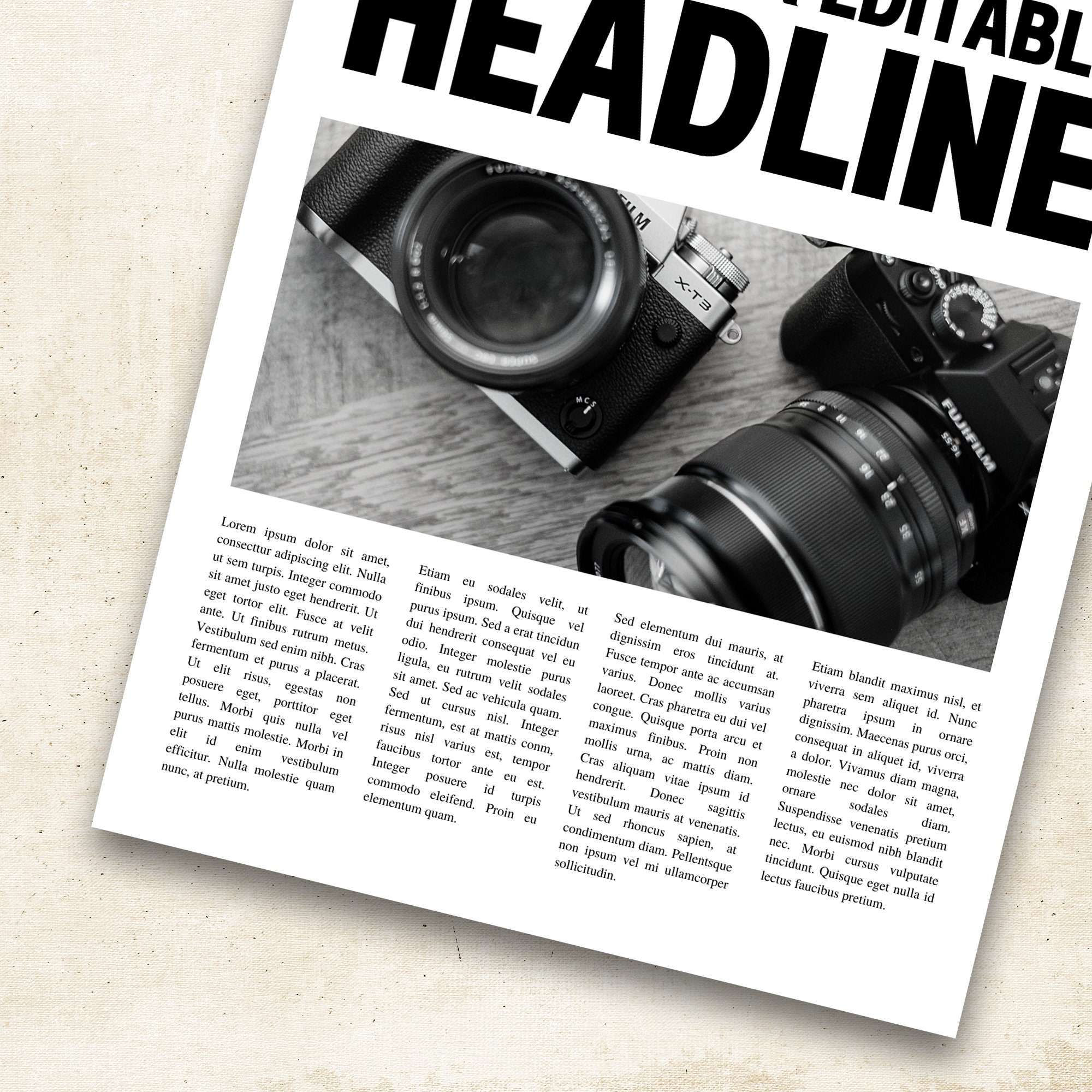 Newspaper Announcement, Headline News, Editable Print Template (A4 ...