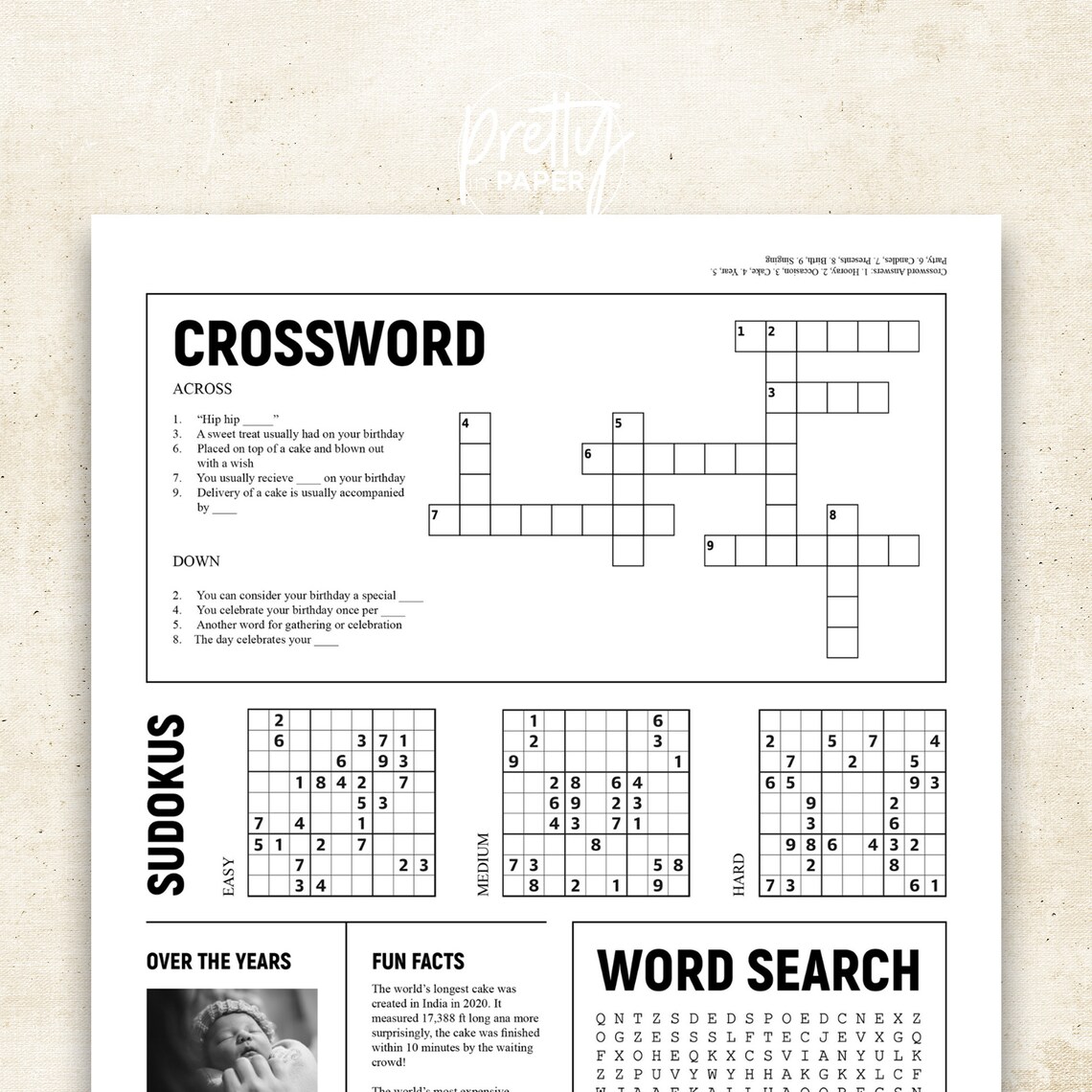 21st Birthday Newspaper Template: Personalized Party Games (A4) - Etsy