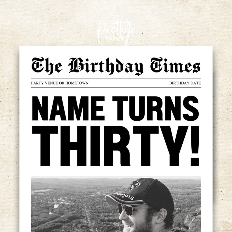 30th Birthday Newspaper Template: Editable Party Games (A4) - Etsy