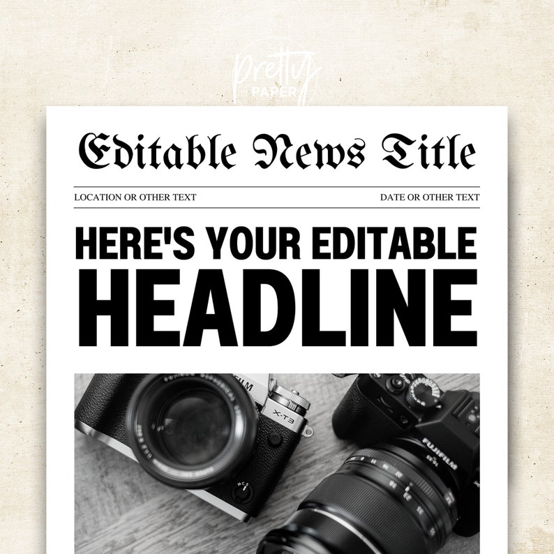 Newspaper Announcement, Headline News, Editable Print Template (A4 ...