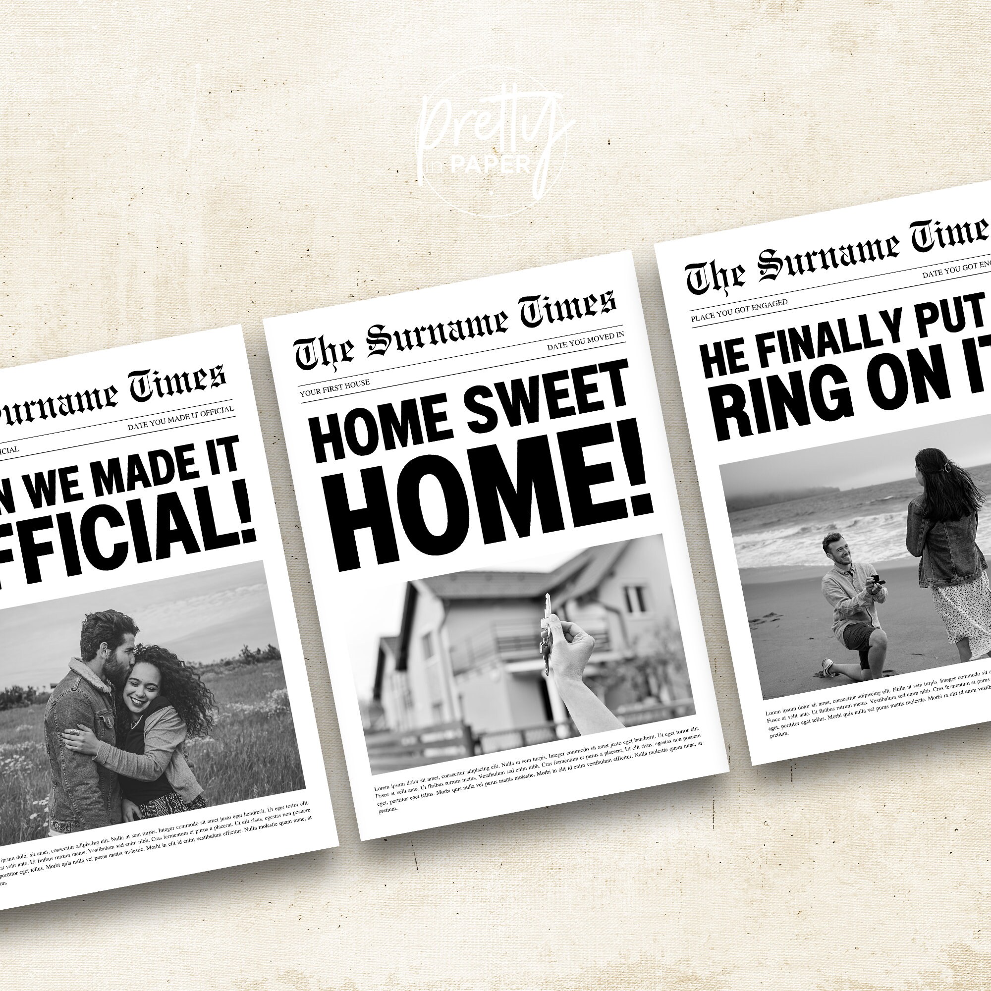 Life Event Newspaper Poster Prints, Headline News Announcement ...