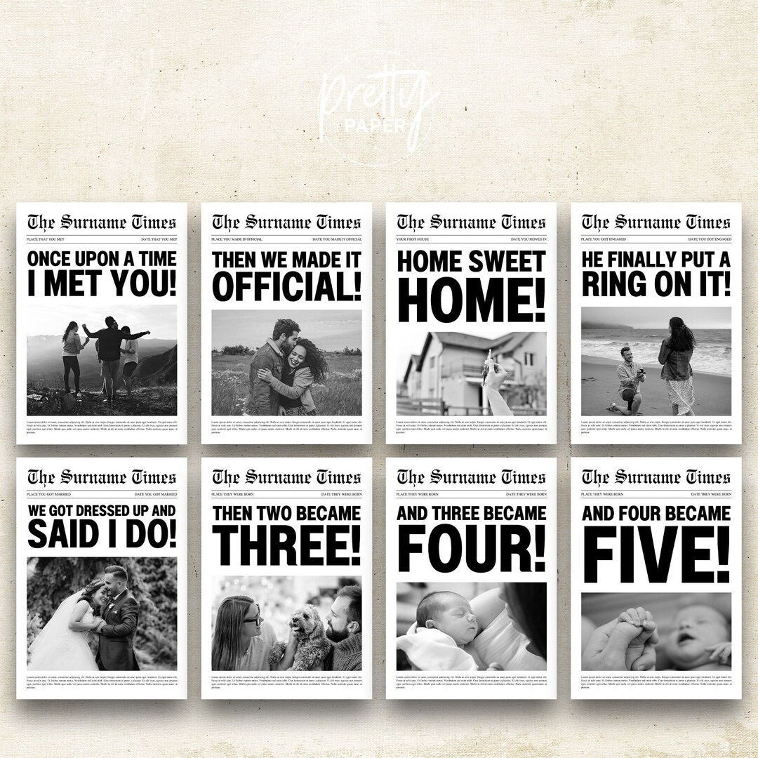 Life Event Newspaper Poster Prints, Headline News Announcement ...