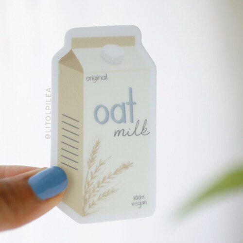 Oat Milk Waterproof Sticker Milk Sticker Vegan Sticker | Etsy