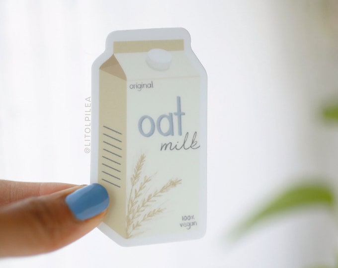 Oat Milk Waterproof Sticker | Milk Sticker | Vegan Sticker | Vegetarian ...