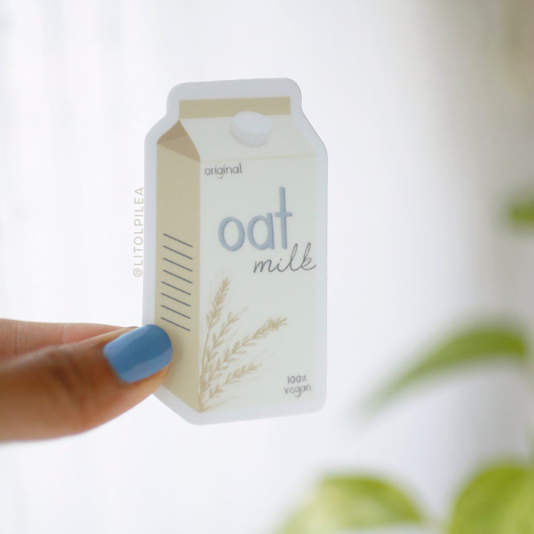 Oat Milk Waterproof Sticker | Milk Sticker | Vegan Sticker | Vegetarian ...