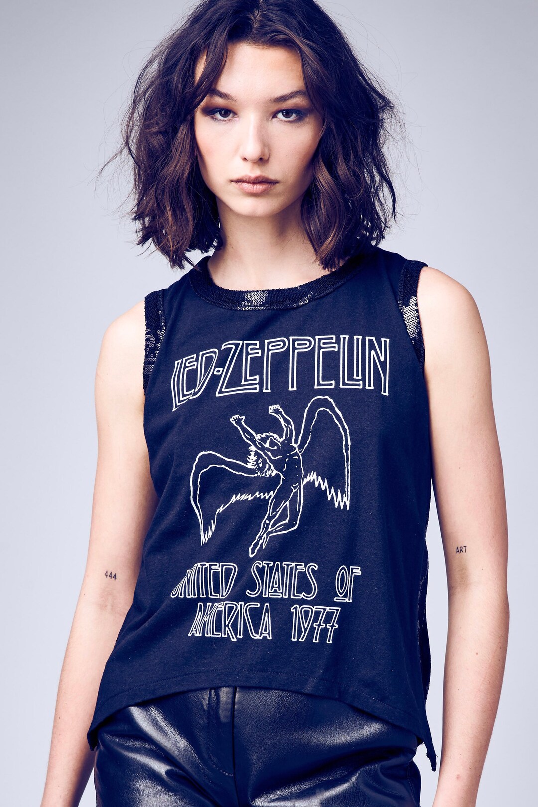 Led Zepplin With Exposed Lower Back and Black Fringe Detailing - Etsy