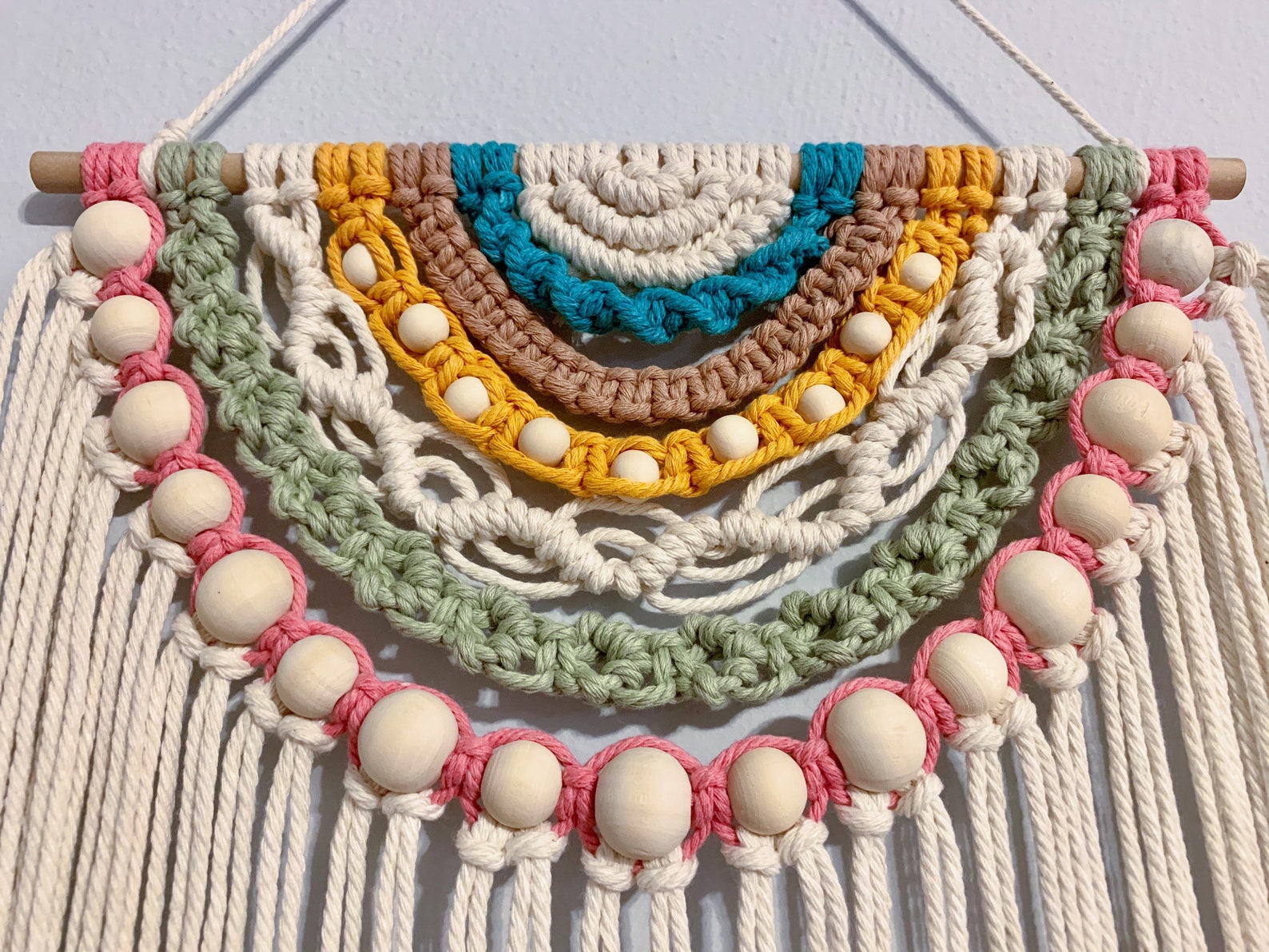 Large Macrame Rainbow Semi-circle Wall Hanging Boho Decor - Etsy