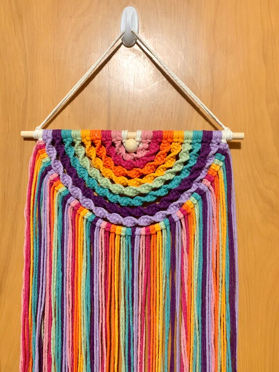 Large Funky Macrame Rainbow Semi-circle Wall Hanging | Etsy