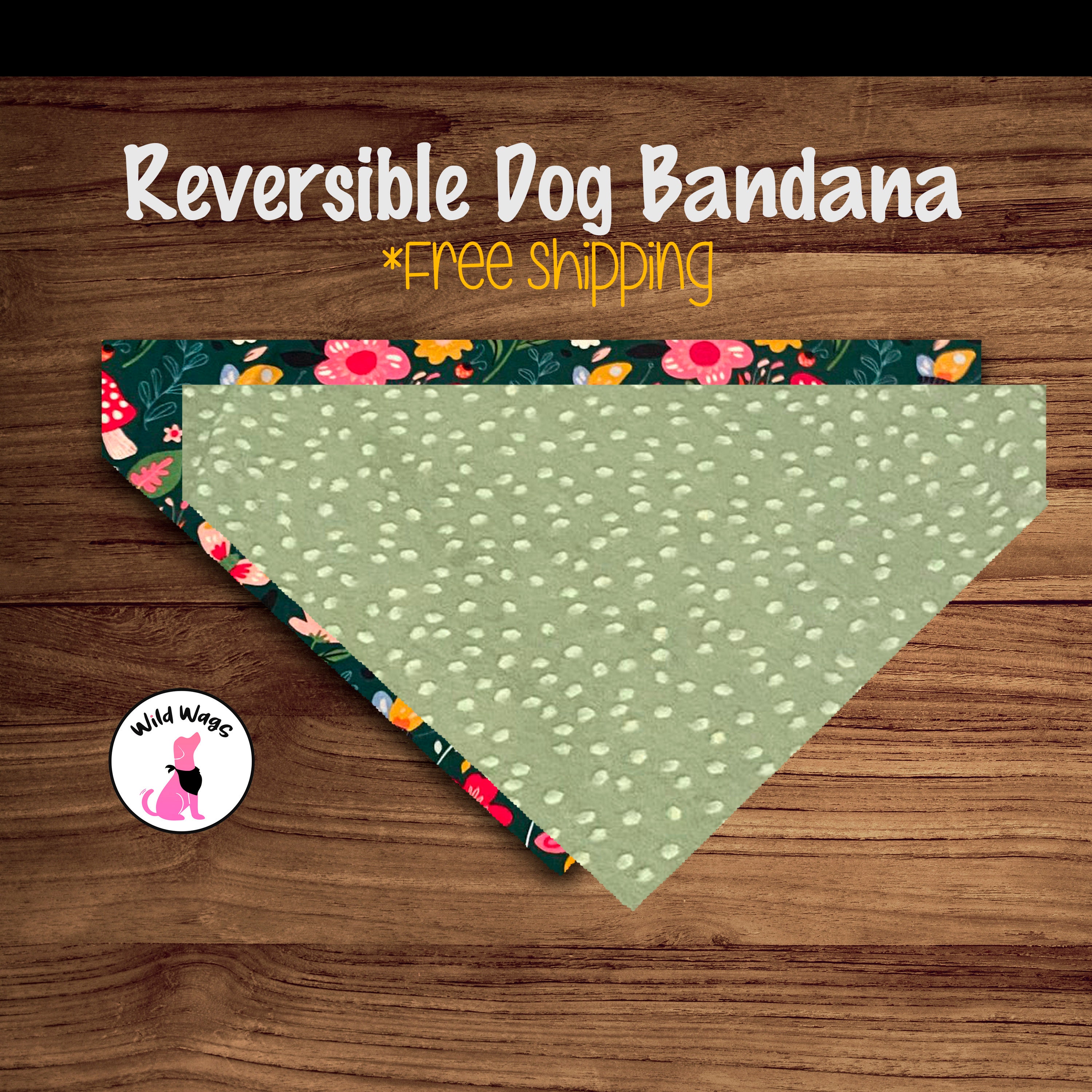 Reversible Custom Dog Bandana Autumn Dog Spring Dog | Etsy