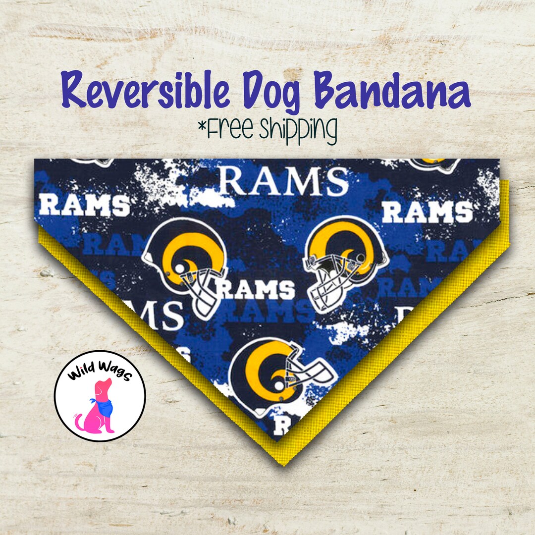 LA Rams Dog Bandana, Reversible Pet Bandana, Custom Football Bandana ...