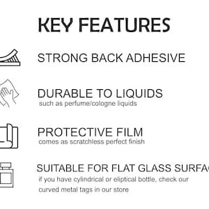 Custom Metal Perfume Label With Back Adhesive and White Lettering - Etsy