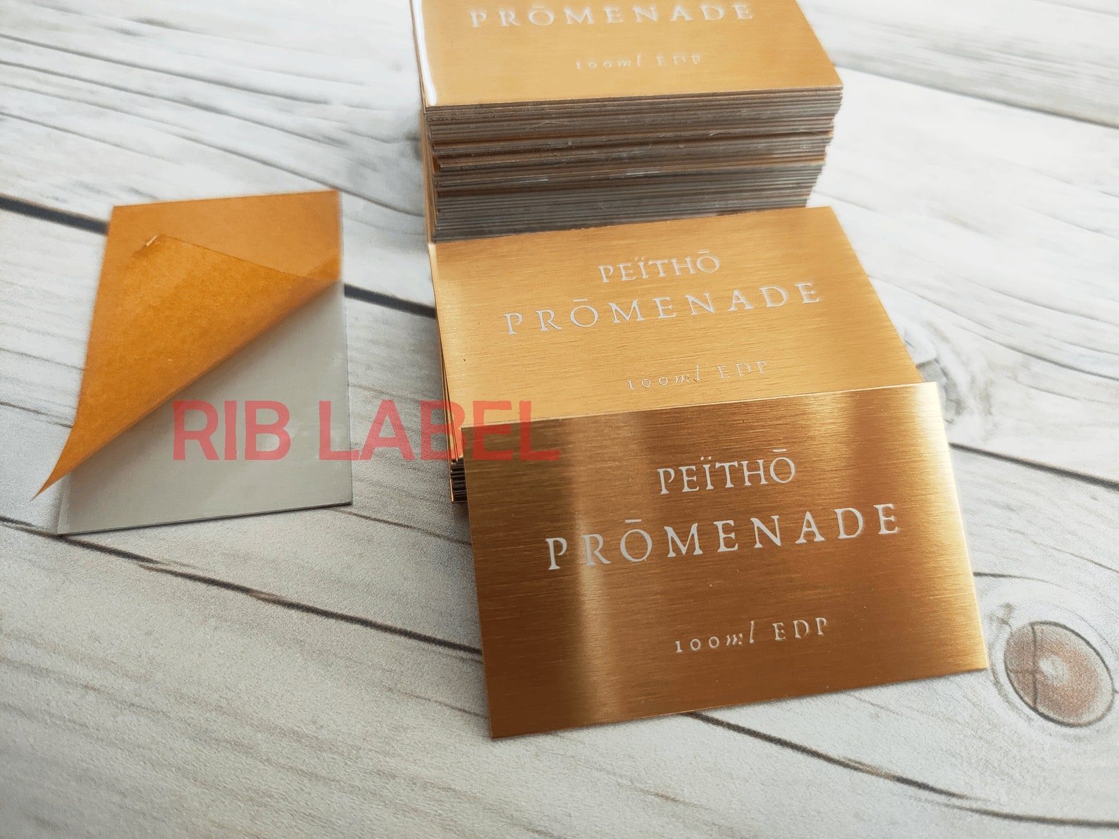 Custom Metal Perfume Label With Back Adhesive and White Lettering - Etsy