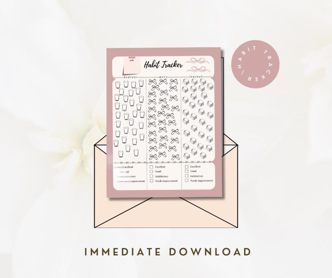 Habit Tracker Printable | Color Your Progress | Monthly Habit Tracker ...