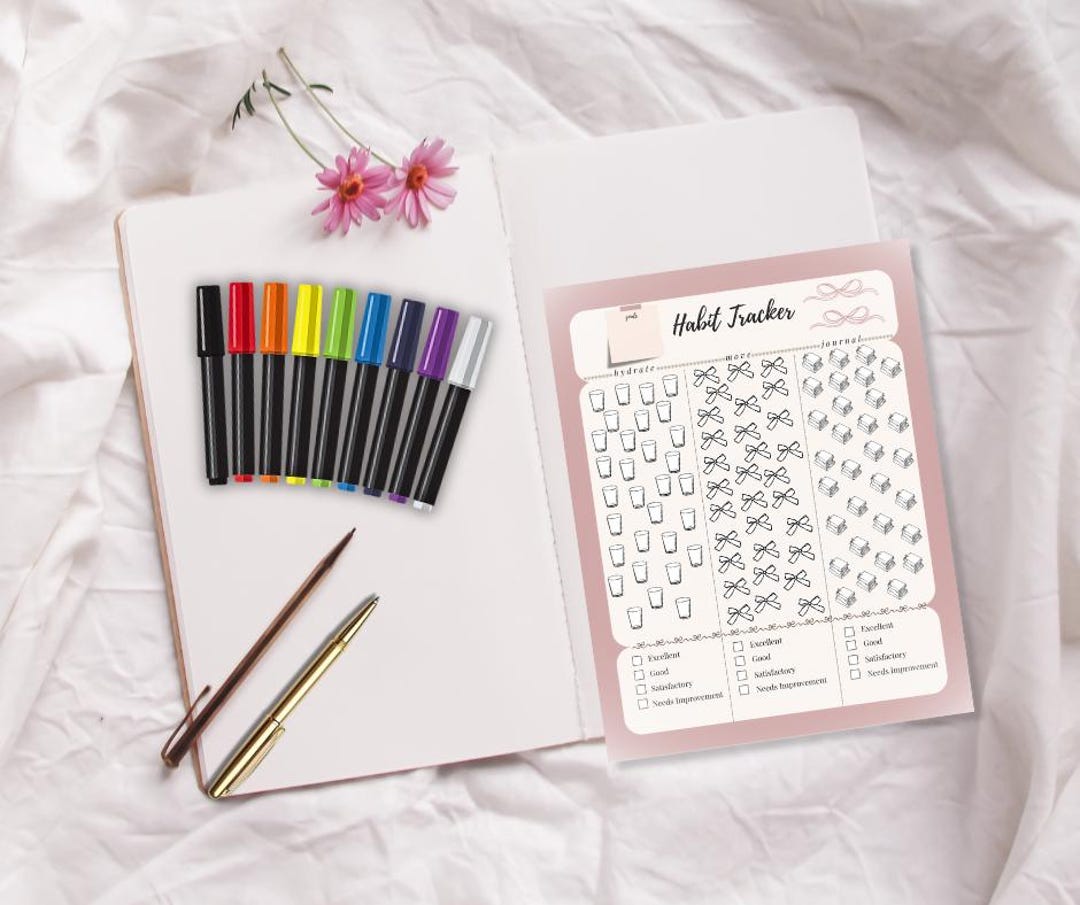 Habit Tracker Printable | Color Your Progress | Monthly Habit Tracker ...