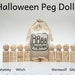 Halloween Peg Doll Set - Wooden Toy/decor - Mummy Pumpkin Witch Vampire ...