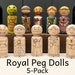 Royal Peg Doll Set - Wooden Characters - King / Queen / Princess ...
