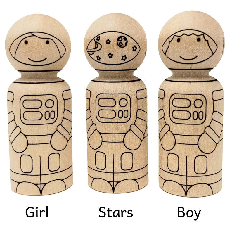 Astronaut and Spaceship Peg Doll Set - Space Craft, Toy, or Decor ...