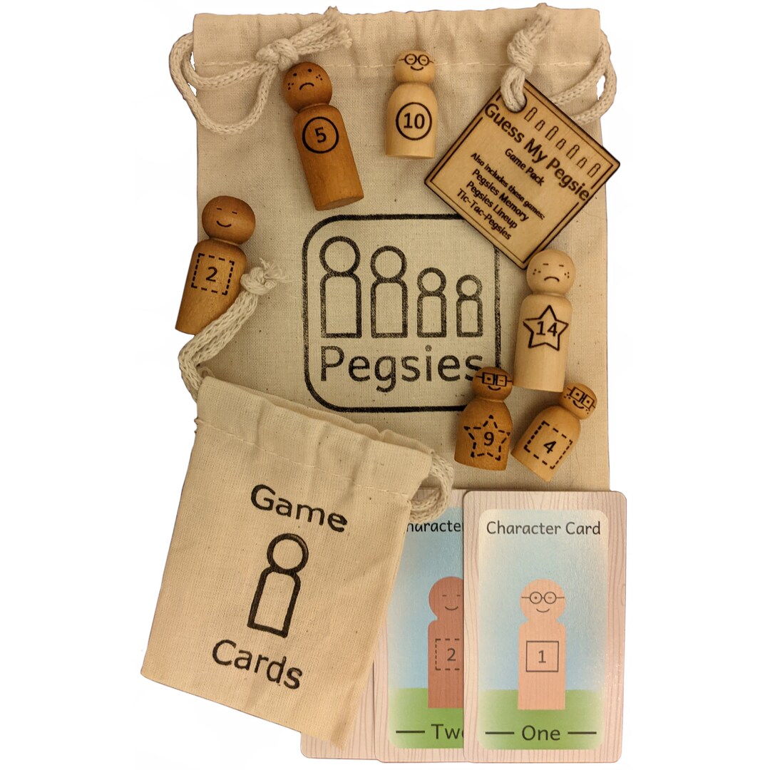 Peg Doll Game Guess My Pegsie Game Pack: 4 Games Included - Etsy