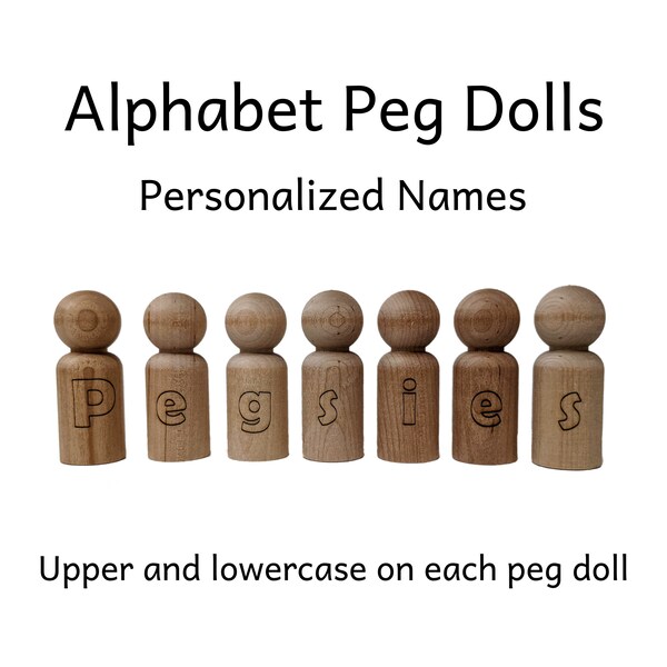 Alphabet Peg Dolls - Etsy
