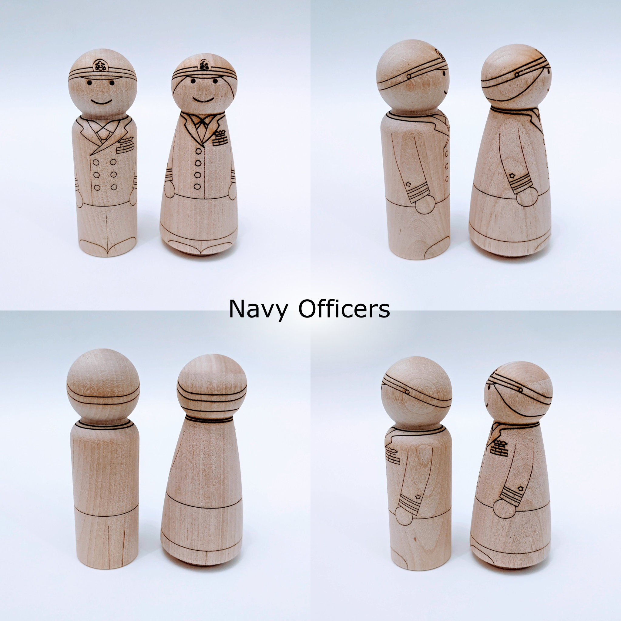 United States Navy Peg Doll Sailors Officer / Chief Petty - Etsy