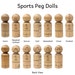 Sports Peg Doll Baseball Basketball Cheer/cheerleading Football Golf ...