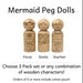Mermaid Peg Doll Set - Craft / Toy / Decor - Natural Wooden Characters ...