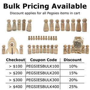 Large Halloween Peg Doll Set - Wooden Toy/decor - Mummy Pumpkin Witch ...